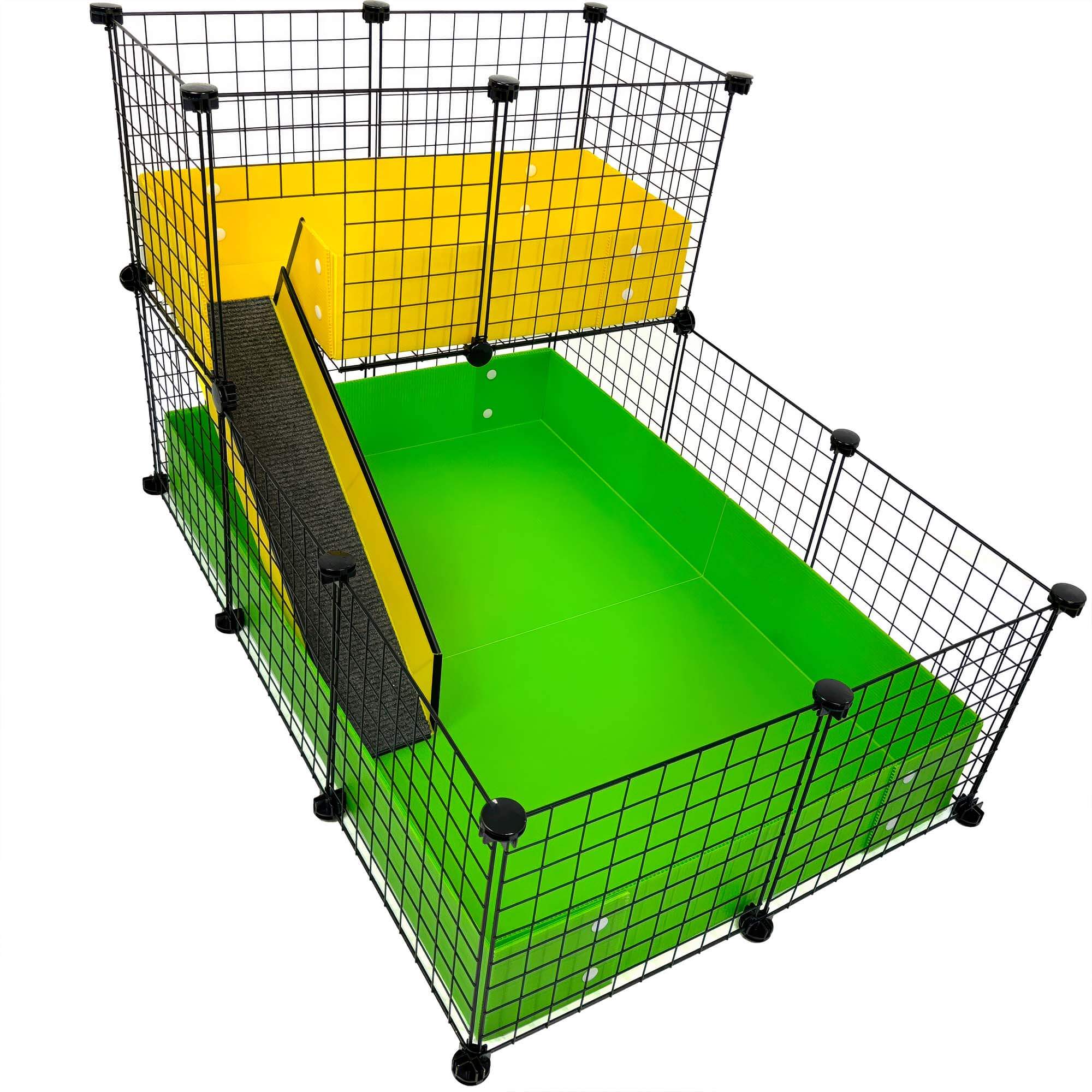 Small Lofted 2x3 Grid C&C Guinea Pig Cage - Cagetopia