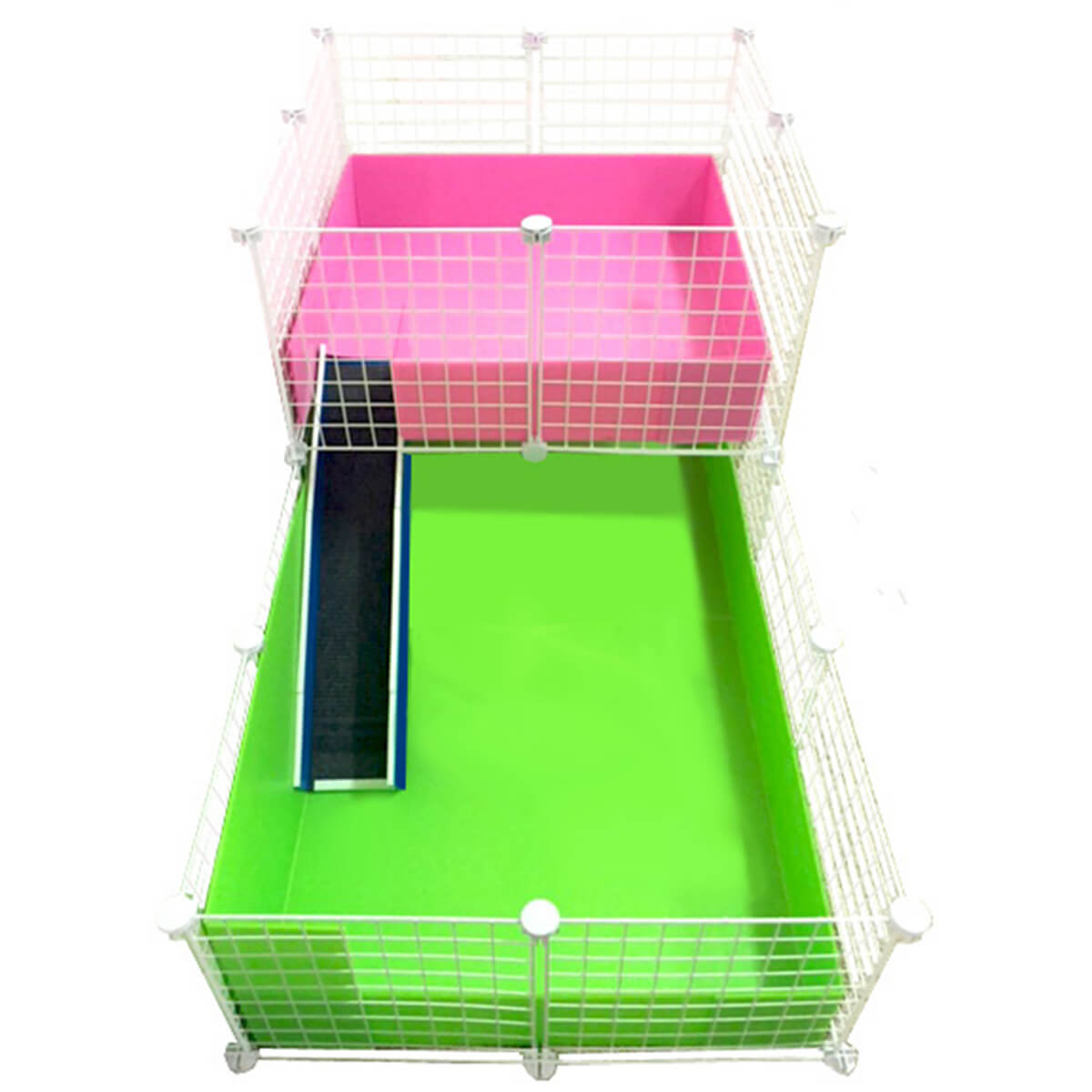 Large 2x4 Grids with 2x2 Wide Loft C&C Guinea Pig Cage - Deluxe Cages ...